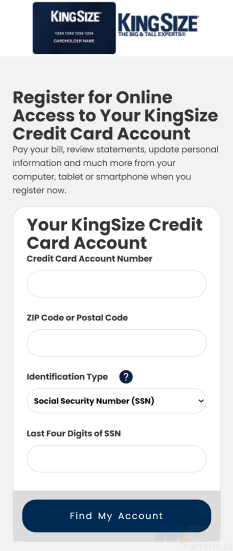KingSize Credit Card: Login & Customer Service Phone Number