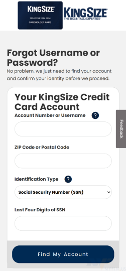 KingSize Credit Card: Login & Customer Service Phone Number