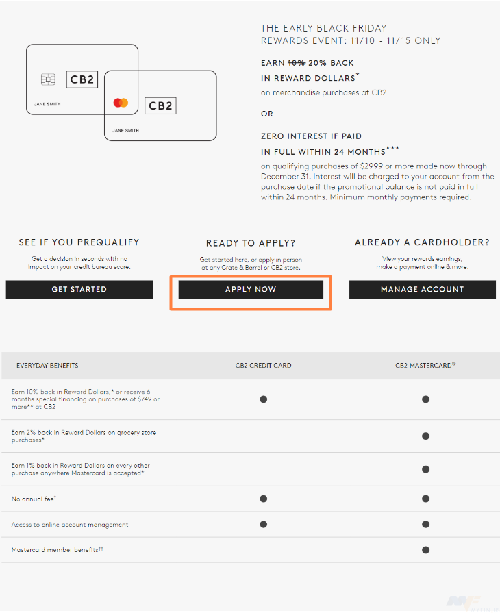 CB2 Credit Card Login Customer Service Phone Number