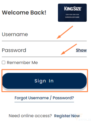 KingSize Credit Card: Login & Customer Service Phone Number